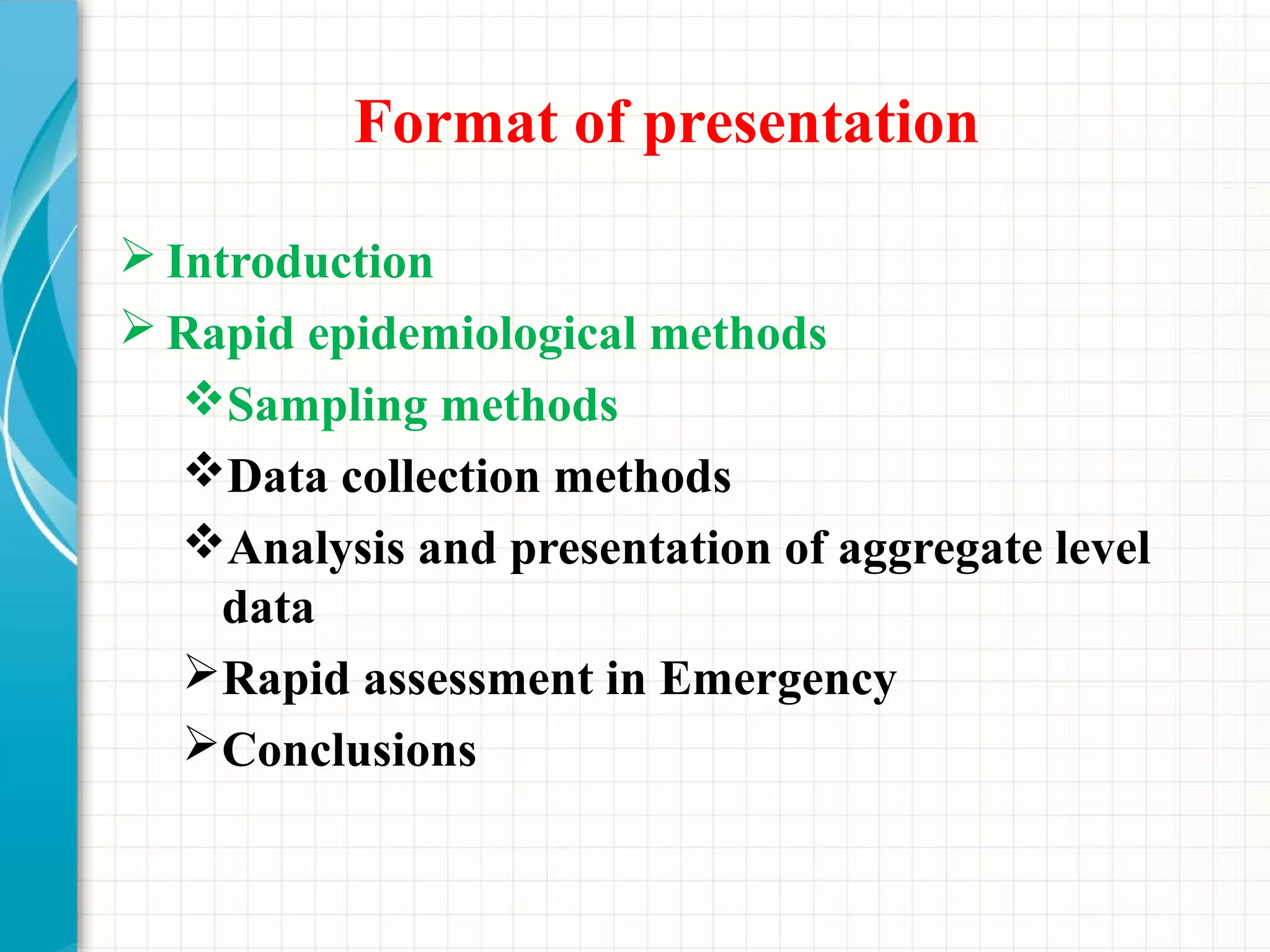 Rapid Epidemiological Methods | PPT
