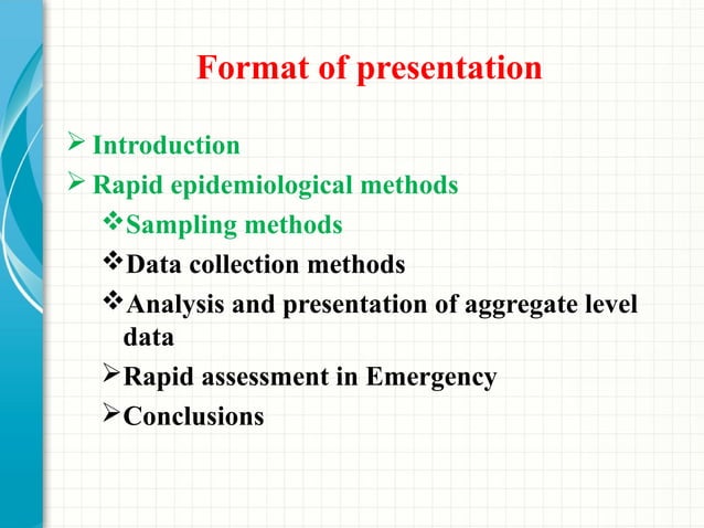 Rapid Epidemiological Methods | PPT