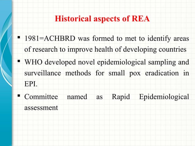 Rapid Epidemiological Methods | PPT