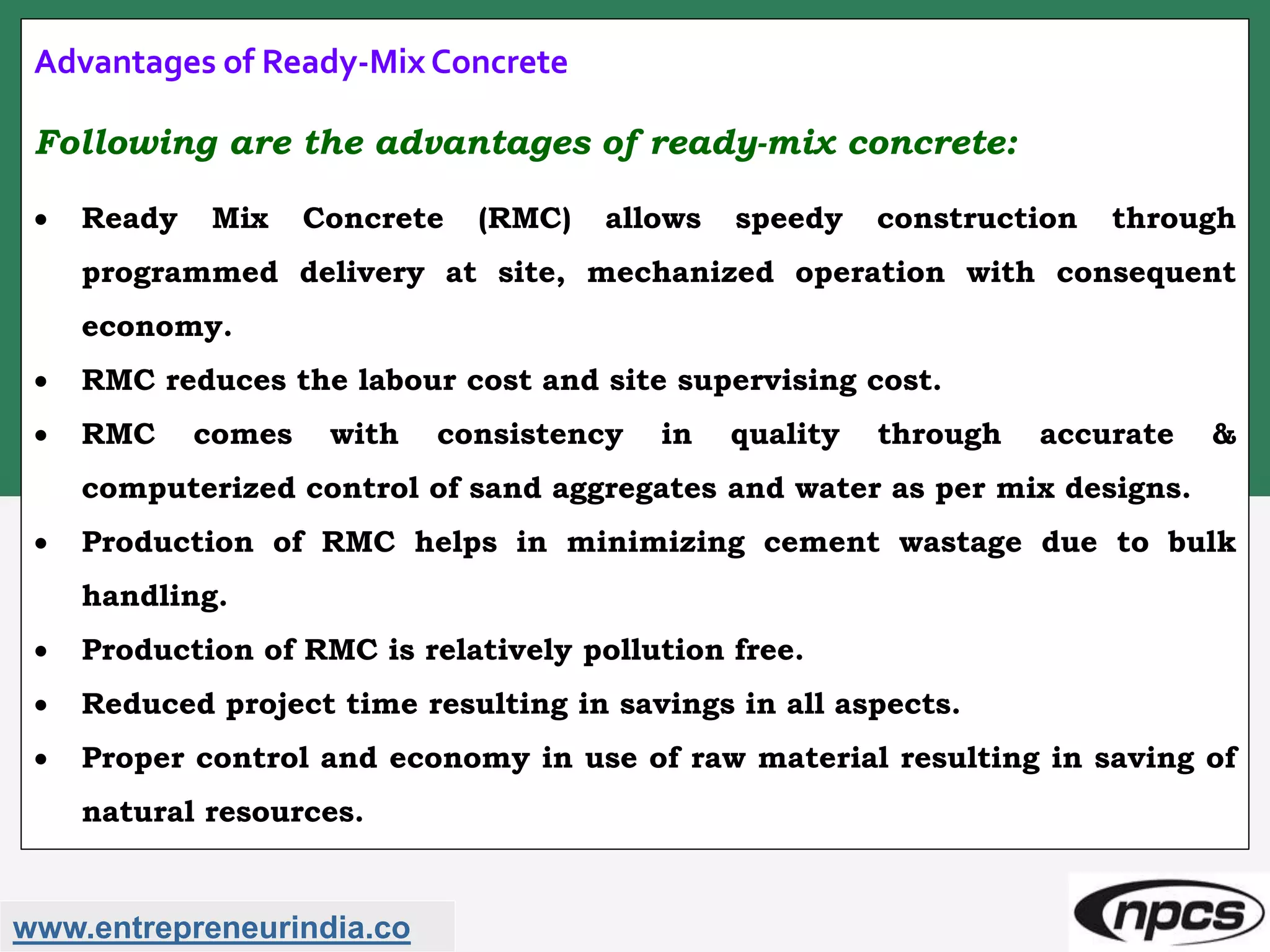 Ready Mixed Concrete. RMC Production | PPTX