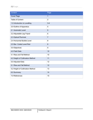 Site Surveying Report 1 (Levelling) | DOC