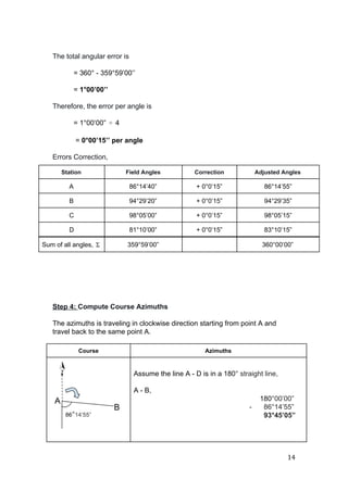 Site Surveying report2 traversing | PDF | Geology | Science