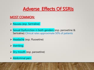 SSRI ANTI DEPPRESENT DRUGS- SEROTONIN SELECTIVE REUPTAKE INHIBITOR.pptx ...