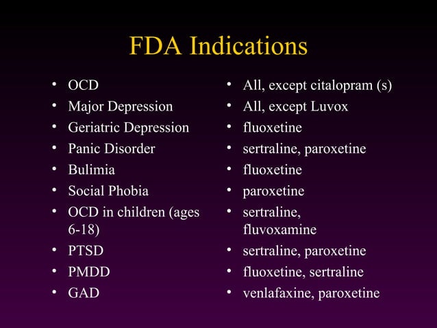 SSRIs | PPT | Brain and Nervous System Disorders | Diseases and Conditions