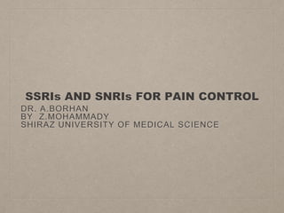 Ssris and snris | PPTX | Physical Therapy | Wellness