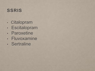 Ssris and snris | PPTX | Physical Therapy | Wellness