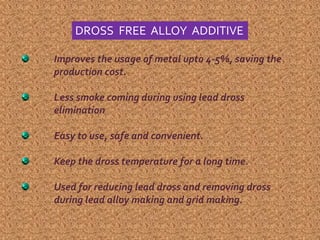 Ssrl Battery Chemical Products with price ppt | PPTX