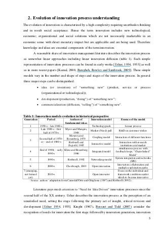 Conceptualizing the Innovation Process – Trends and Outlook | PDF ...
