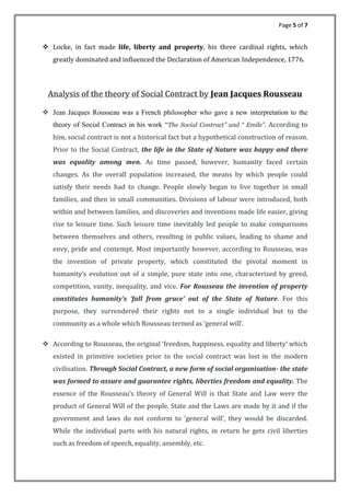 Summary of Social Contract Theory by Hobbes, Locke and Rousseau | PDF | Law