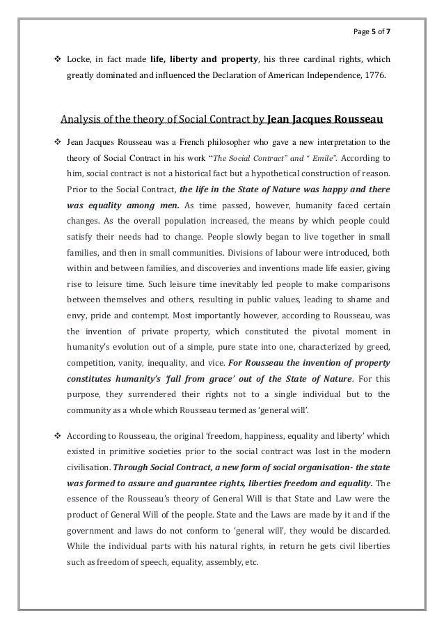 Summary of Social Contract Theory by Hobbes, Locke and Rousseau