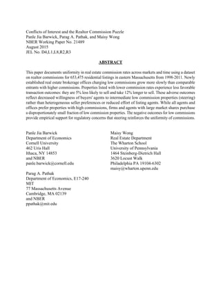 Conflicts of Interest And the REALTOR Commission Puzzle | PDF