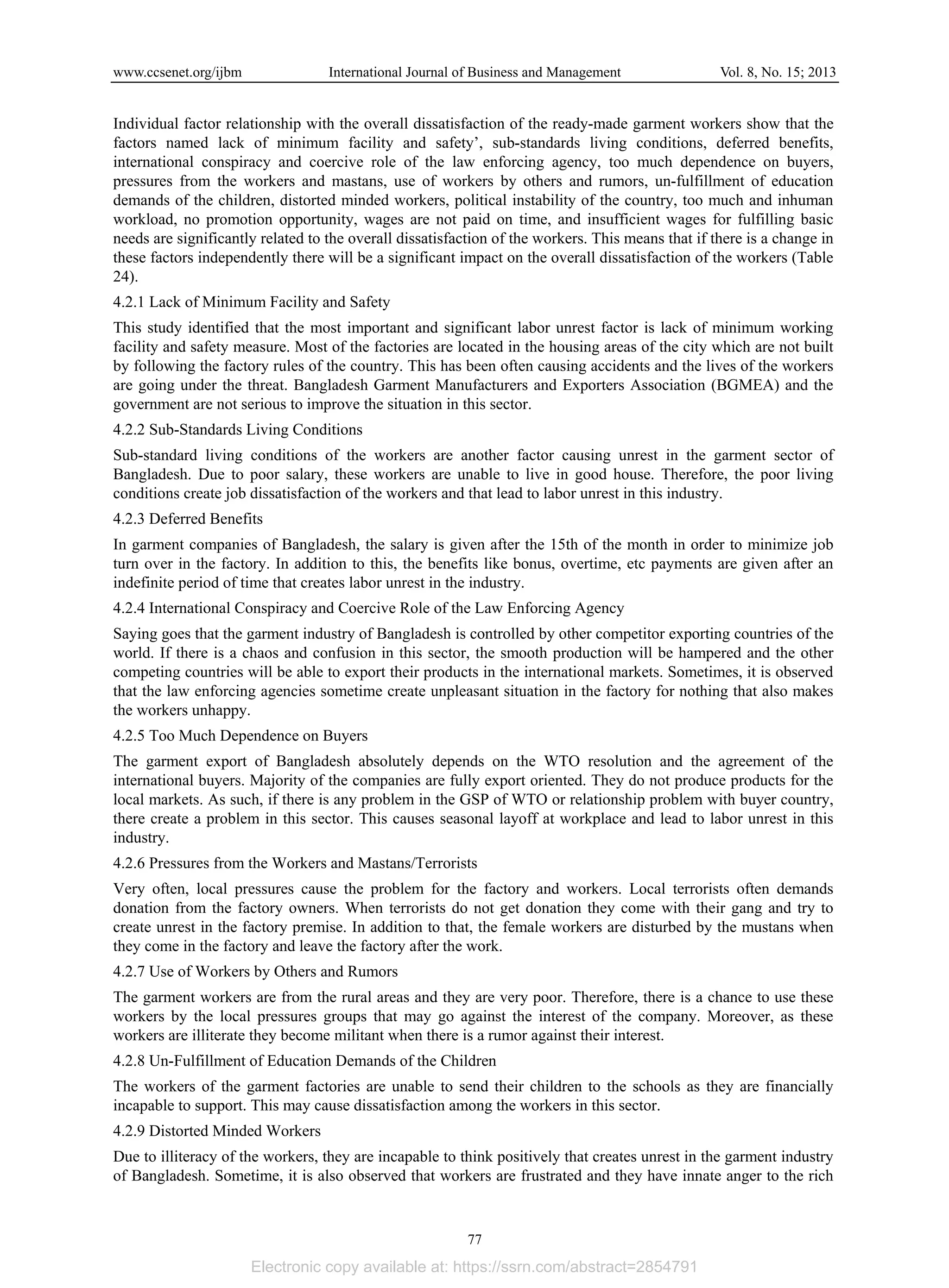 Labor Unrest in the Readymade Garment Industry of Bangladesh | PDF