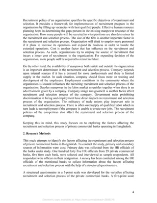 Factors Affecting the Recruitment and Selection Process of Private ...