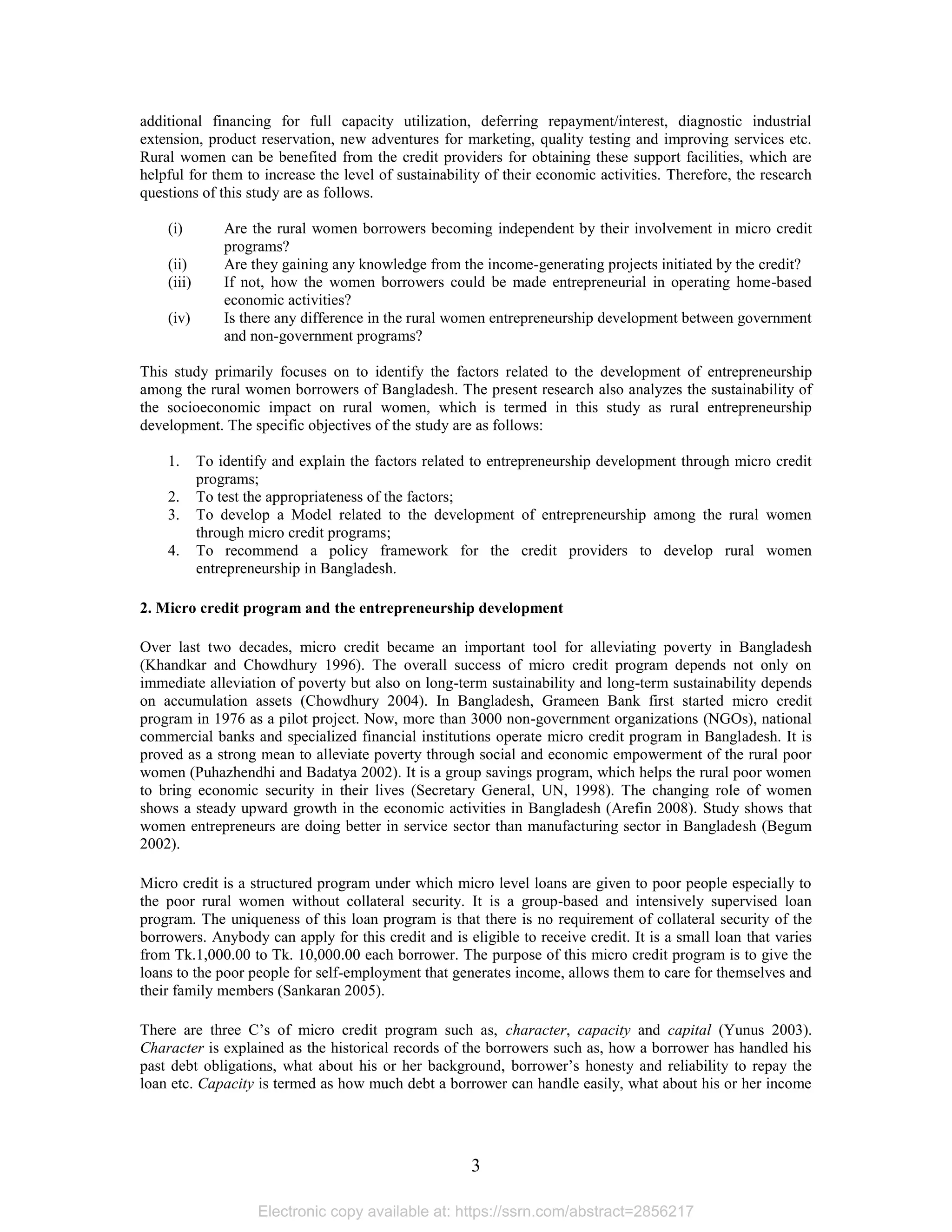 Micro Credit and Rural Women Entrepreneurship Development in Bangladesh ...