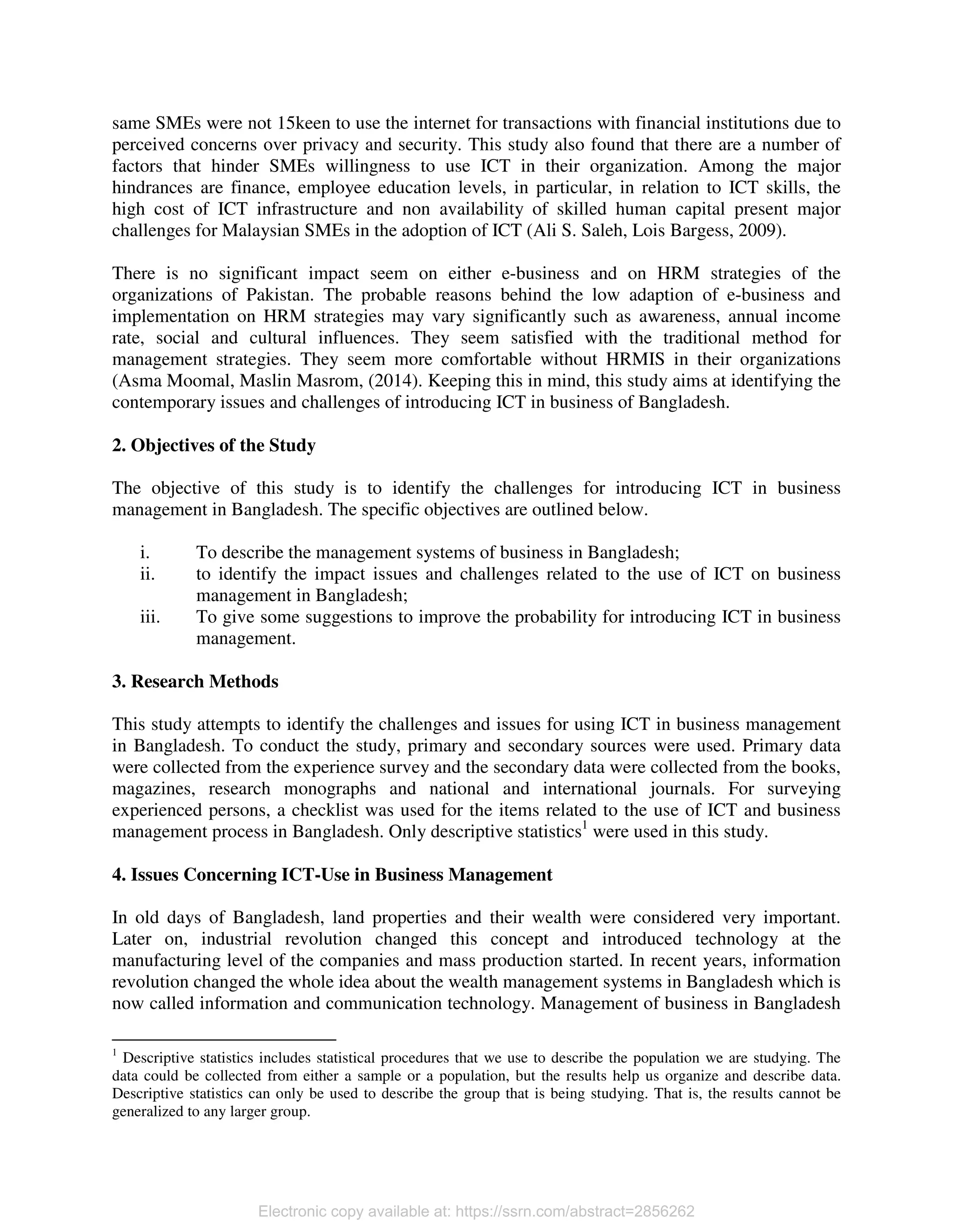 The Use of Information and Communication Technology (ICT) and Business ...