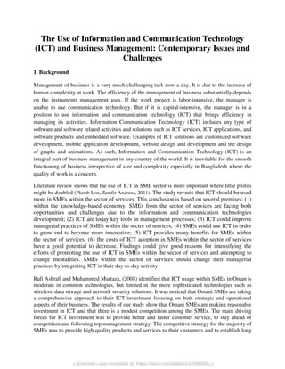 The Use of Information and Communication Technology (ICT) and Business ...