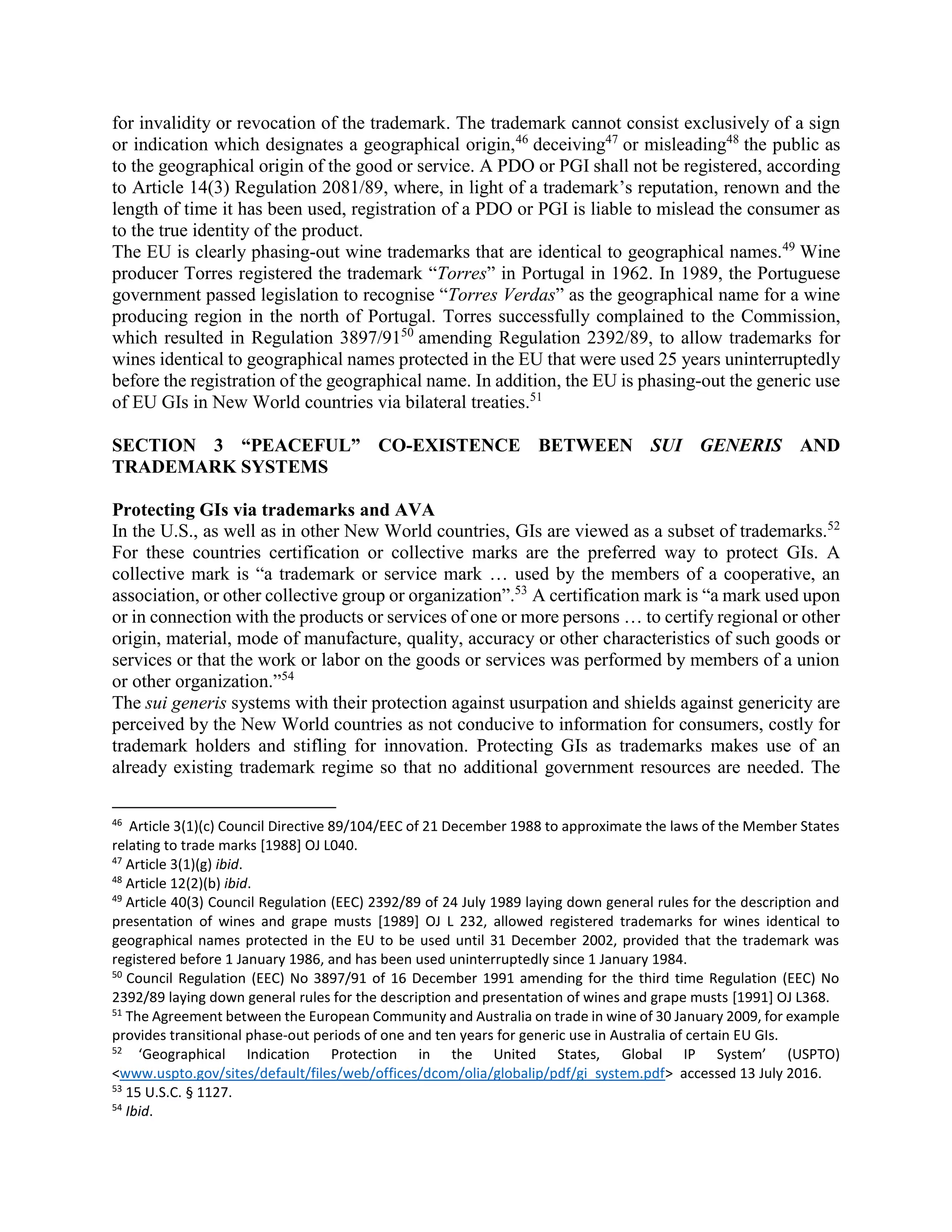 TPP’s Coup de Grâce: How the Trademark System Prevailed as Geographical ...