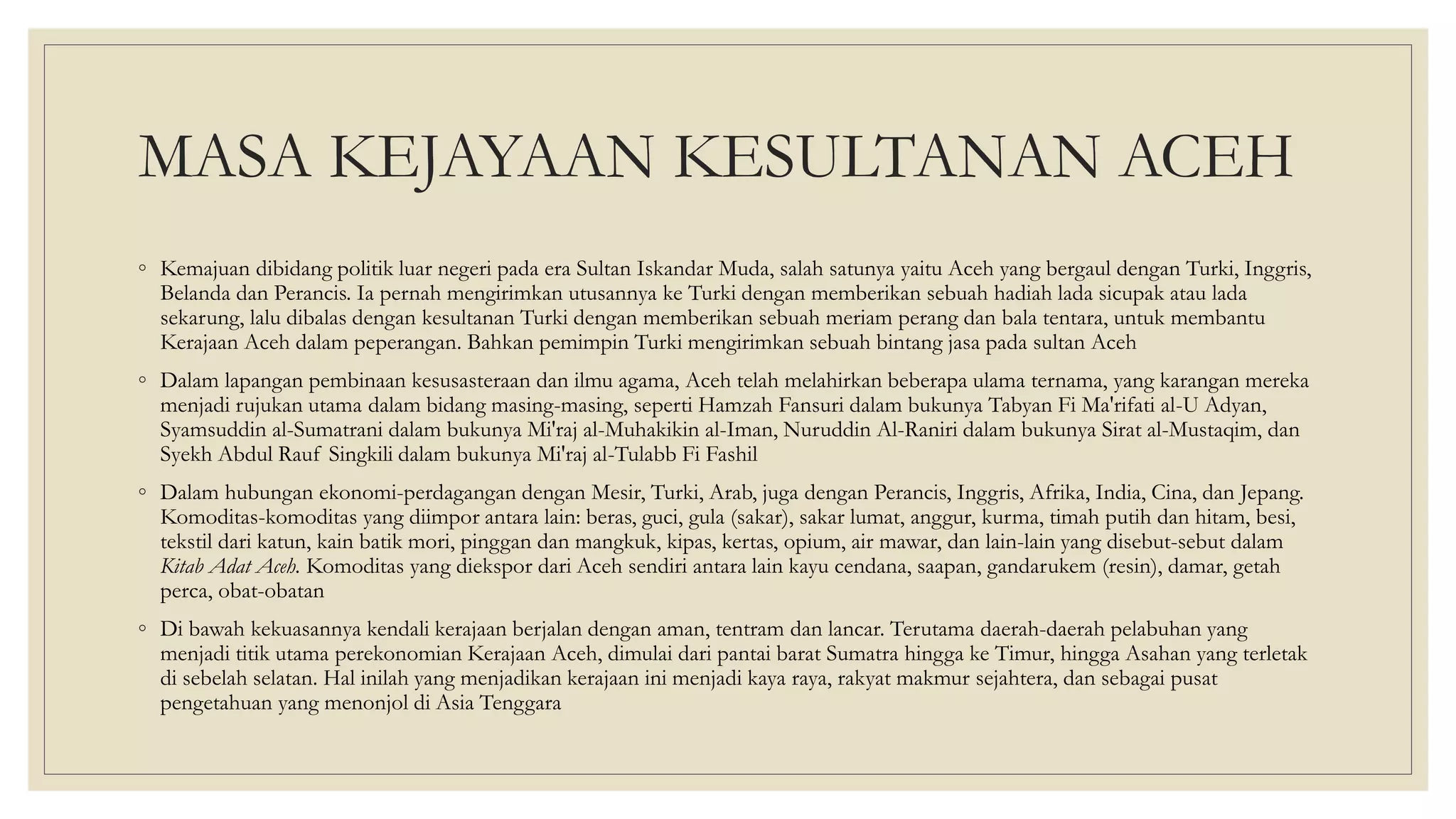 Kesultanan Aceh | PPTX