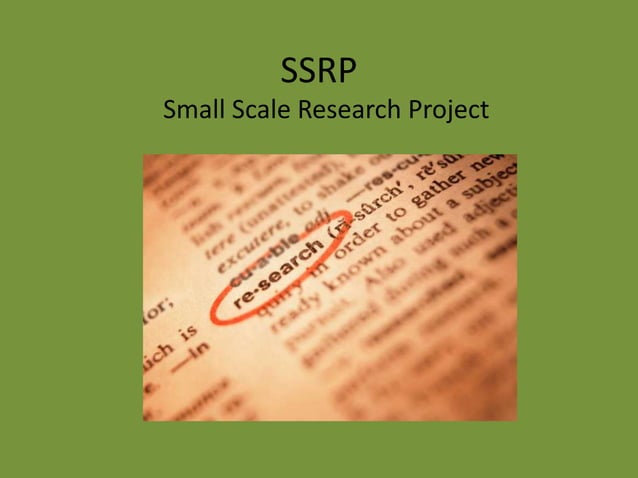 Introduction to the SSRP | PPT