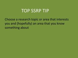 Introduction to the SSRP | PPT
