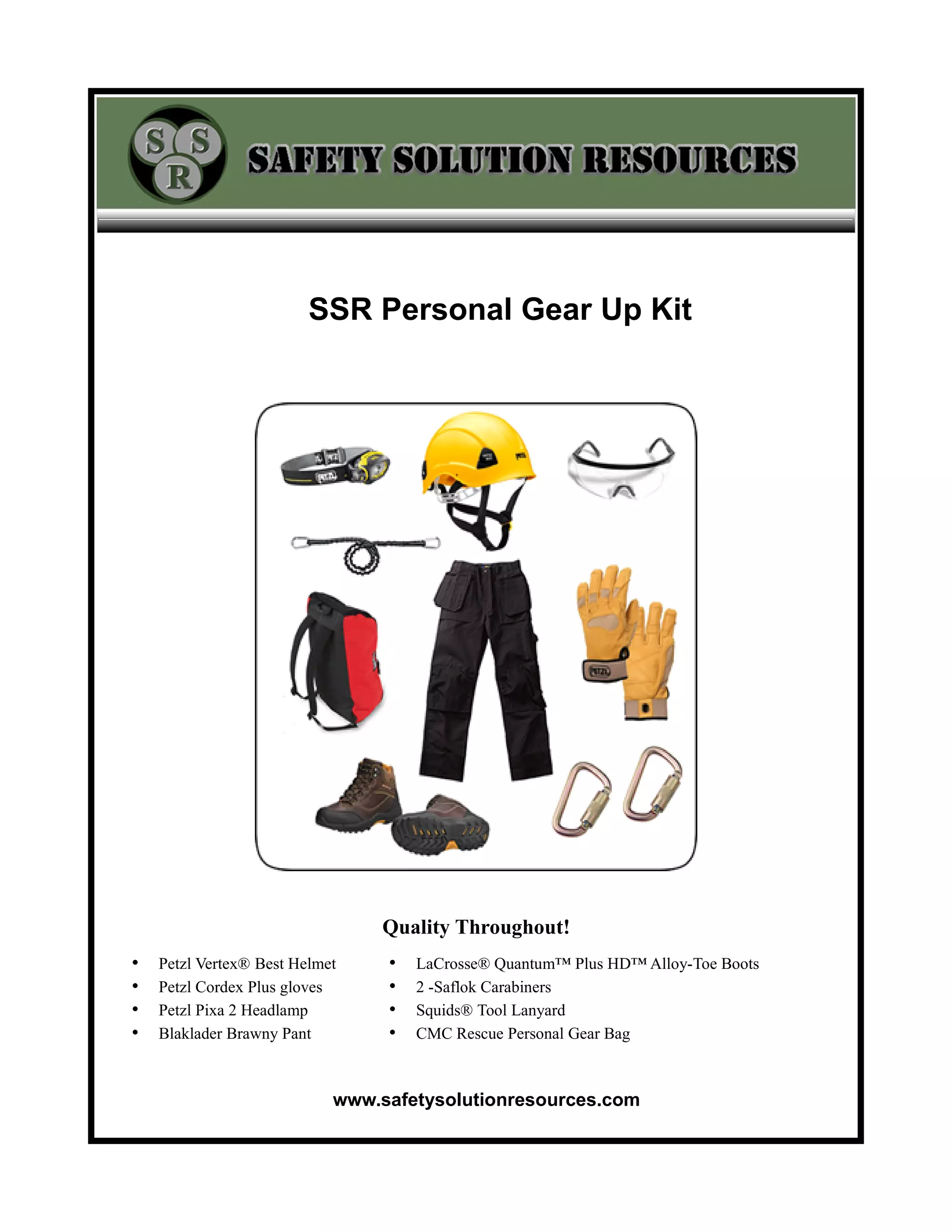 SSR Personal Gear Up Kit | PDF