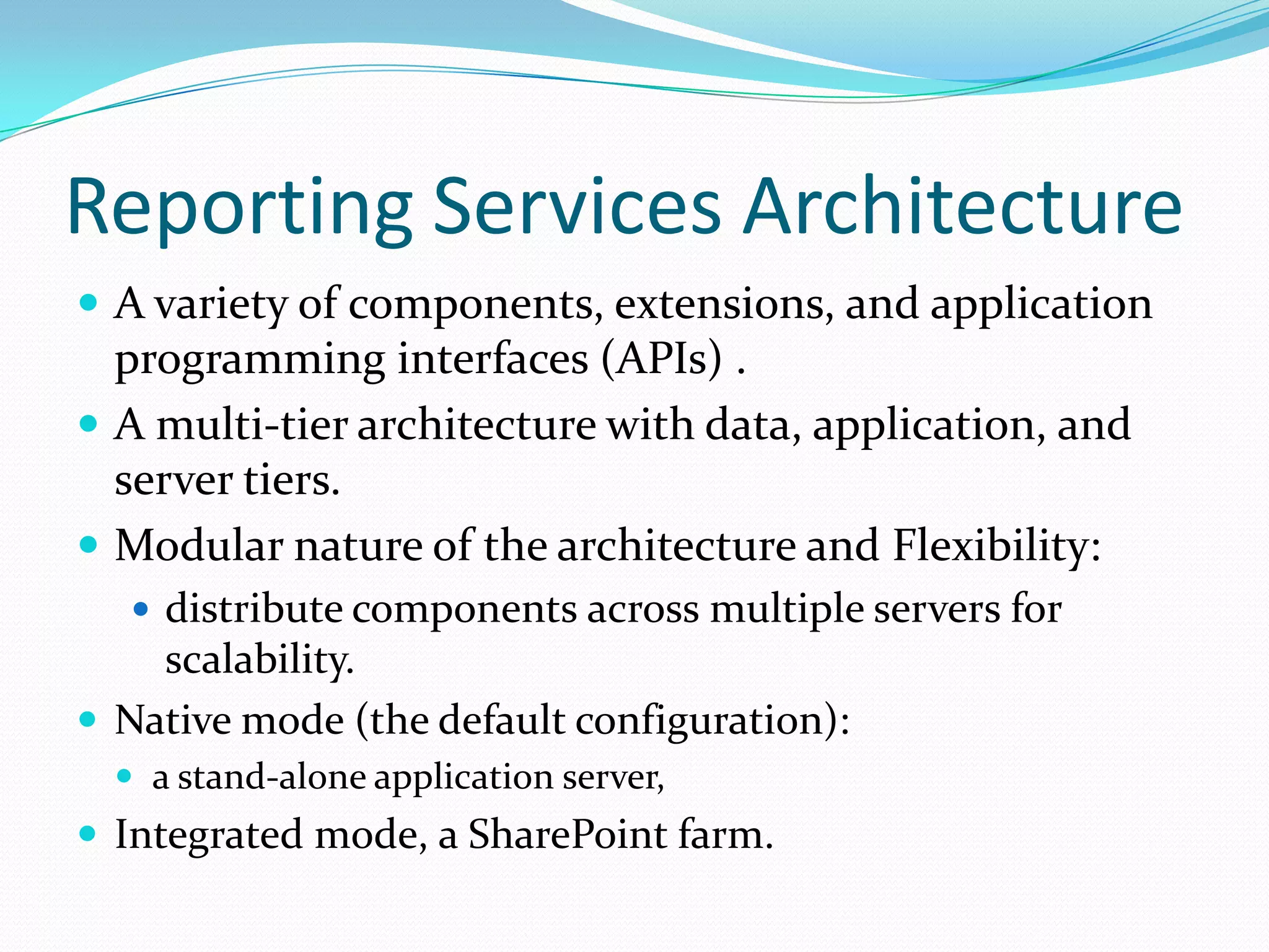 Sql Server Reporting Services Pptx Databases Computer Software And Applications