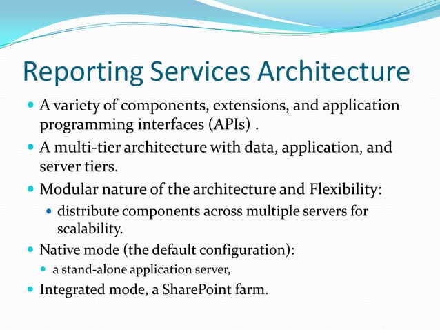 Sql Server Reporting Services Pptx Databases Computer Software And Applications