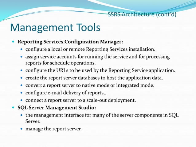 Sql Server Reporting Services Pptx Databases Computer Software And Applications