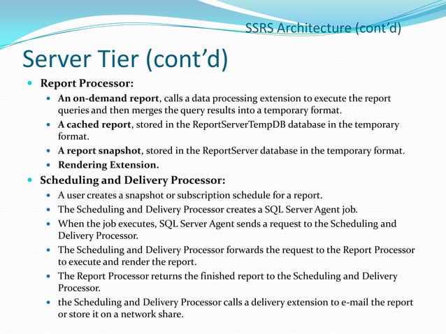 Sql Server Reporting Services Pptx Databases Computer Software And Applications
