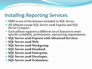 SQL Server Reporting Services | PPTX