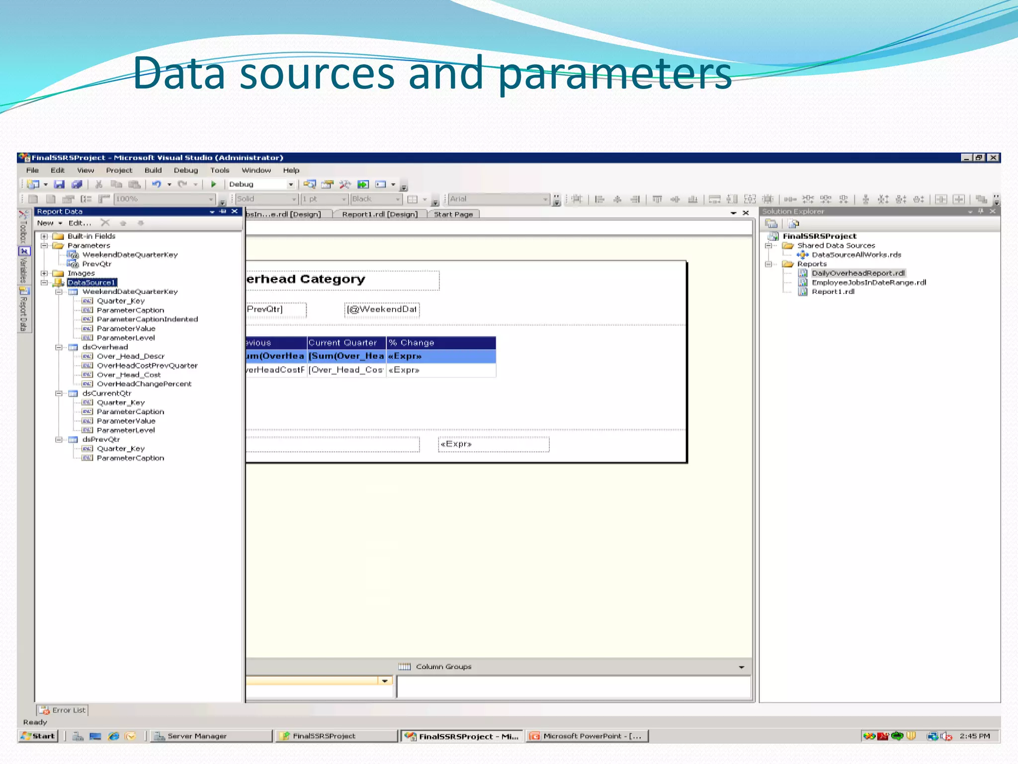 SSRS Presentation | PPTX | Databases | Computer Software and Applications
