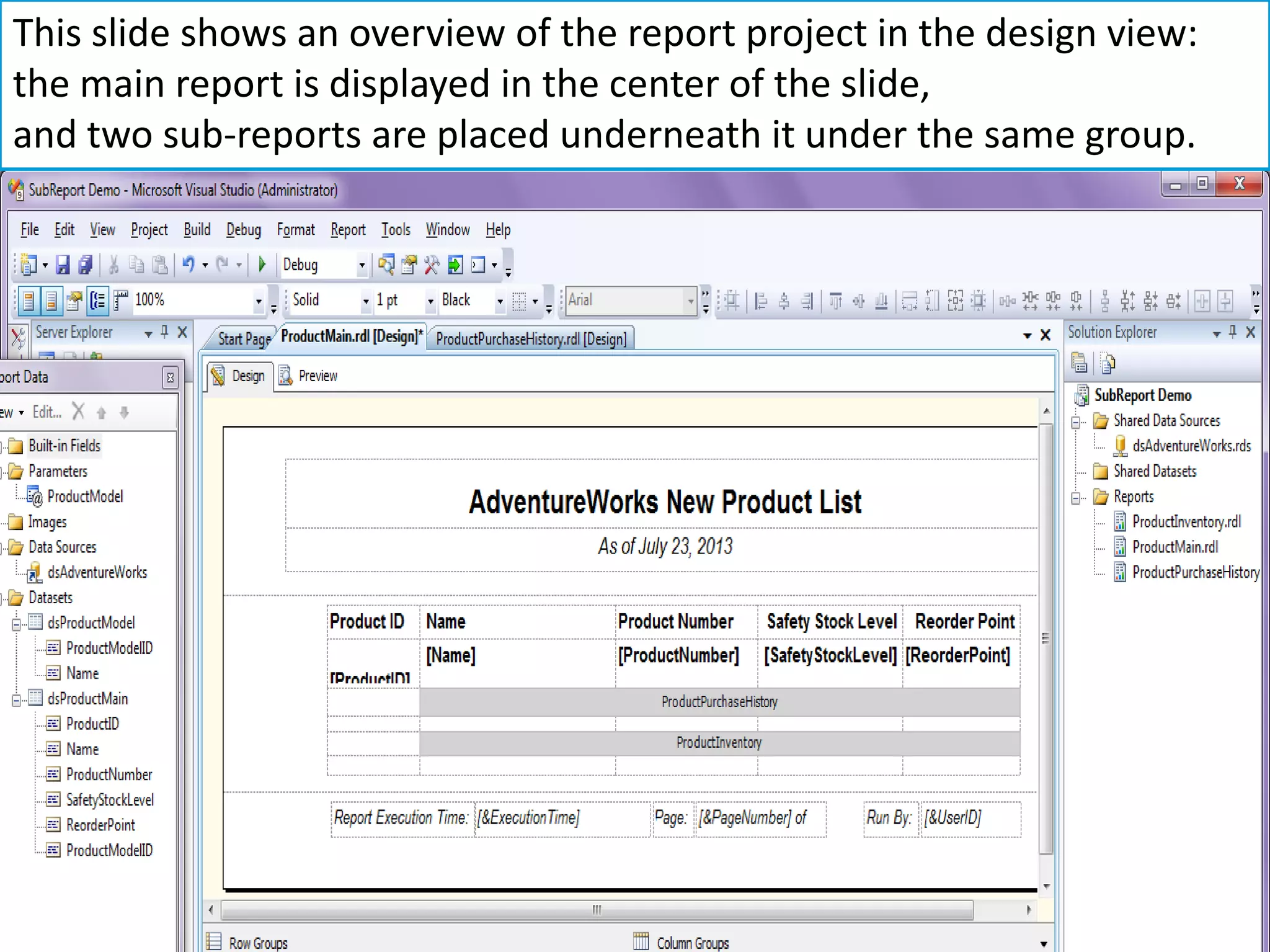 SSRS Sub-Report Demo Hong-Bing Li | PPTX