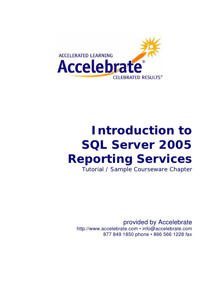Ssrs Tutorial 