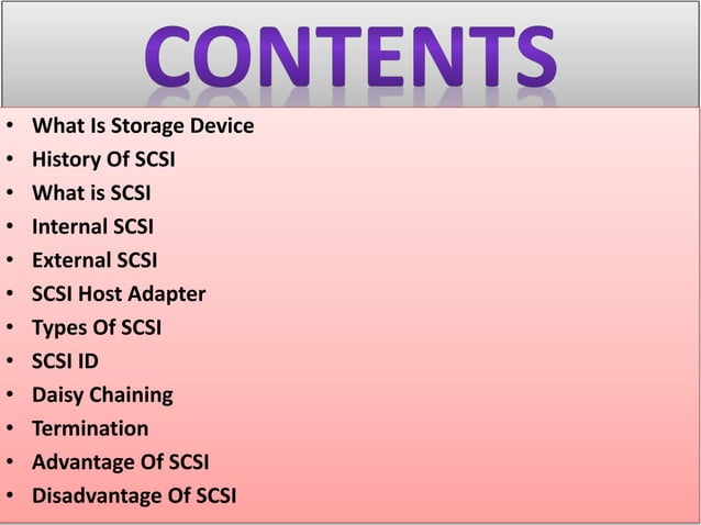 SCSI(small computer system interface) | PPTX | Computer Peripherals ...