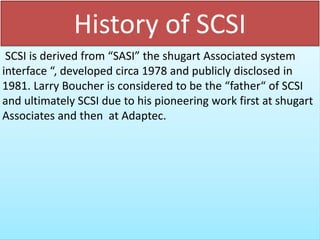 SCSI(small computer system interface) | PPTX