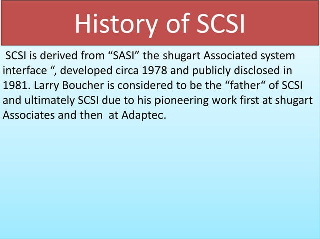SCSI(small computer system interface) | PPTX | Computer Peripherals ...