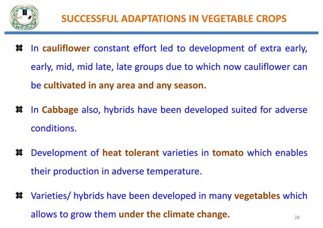 Sss climate change impact, mitigation and adaptation in vegetable crops ...
