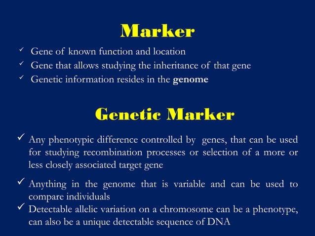 Genetic markers-SSS | PPT | Genetics | Science