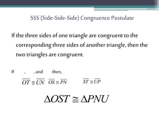 Sss congruence Postulate | PPTX