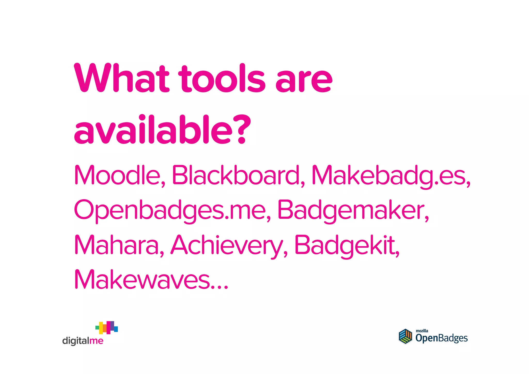 Re-imagining credentials with Mozilla Open Badges - an Open Badges design workshop | PDF