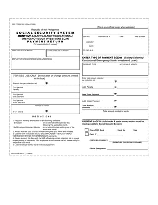 Sss form member_loan_payment_return | PDF