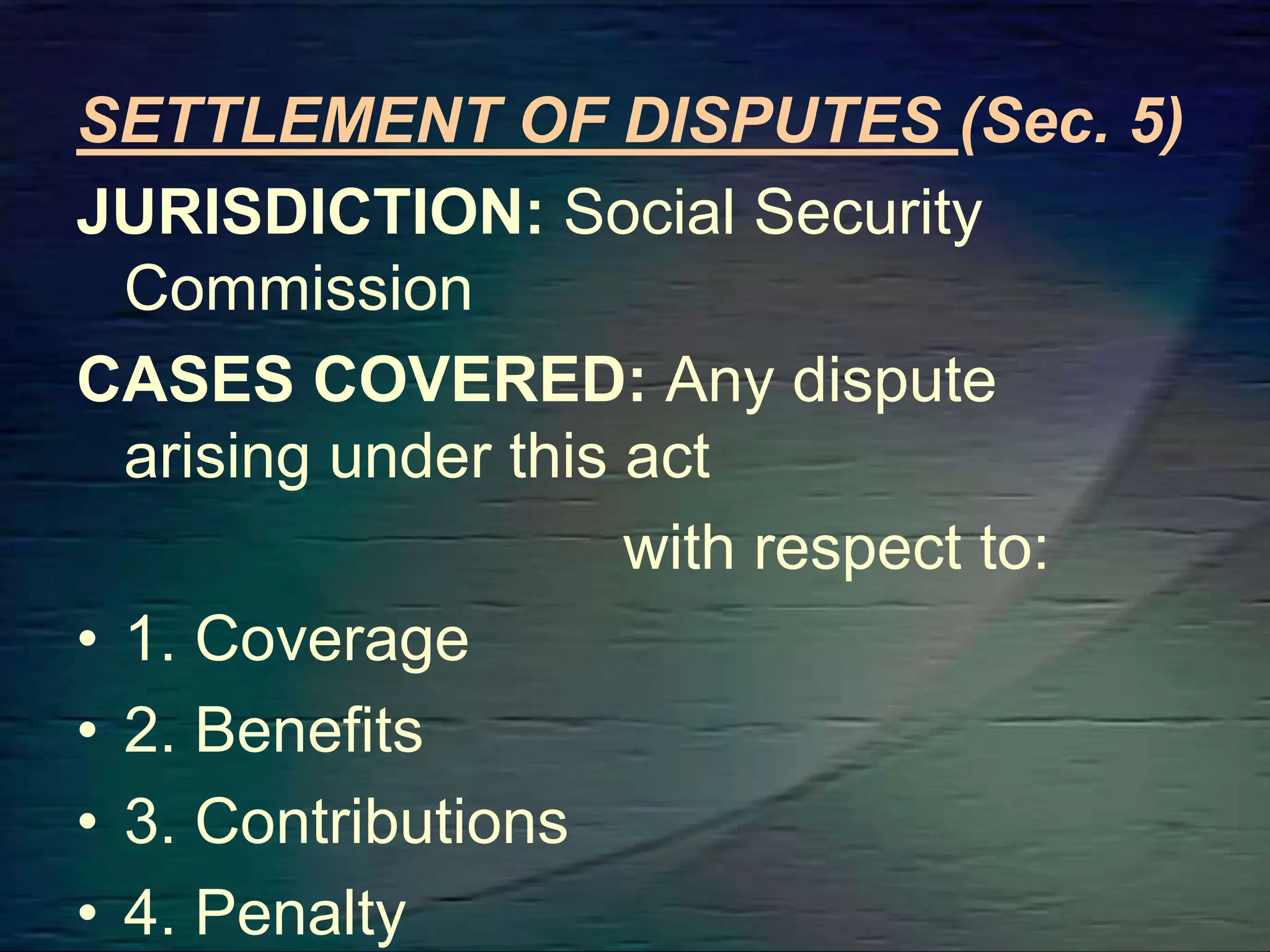 SSS & GSIS PRESENTATION Social legislation | PPT
