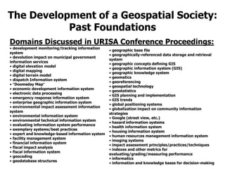 URISA and the Development of a Geospatial Society | PPT