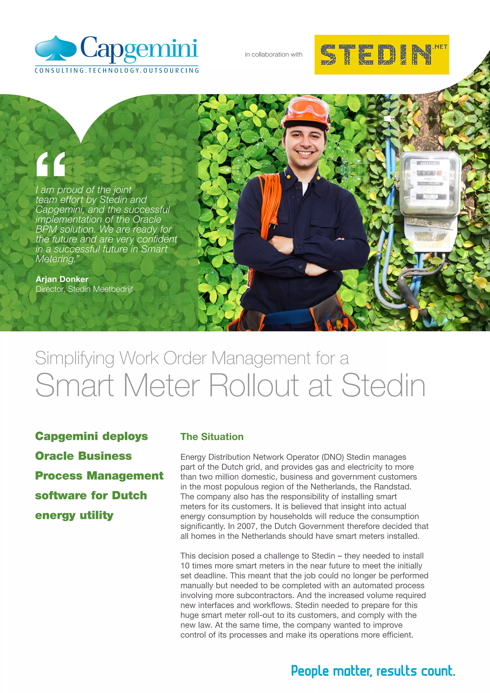 Stedin: Simplifying Work Order Management for a smart meter rollout | PDF