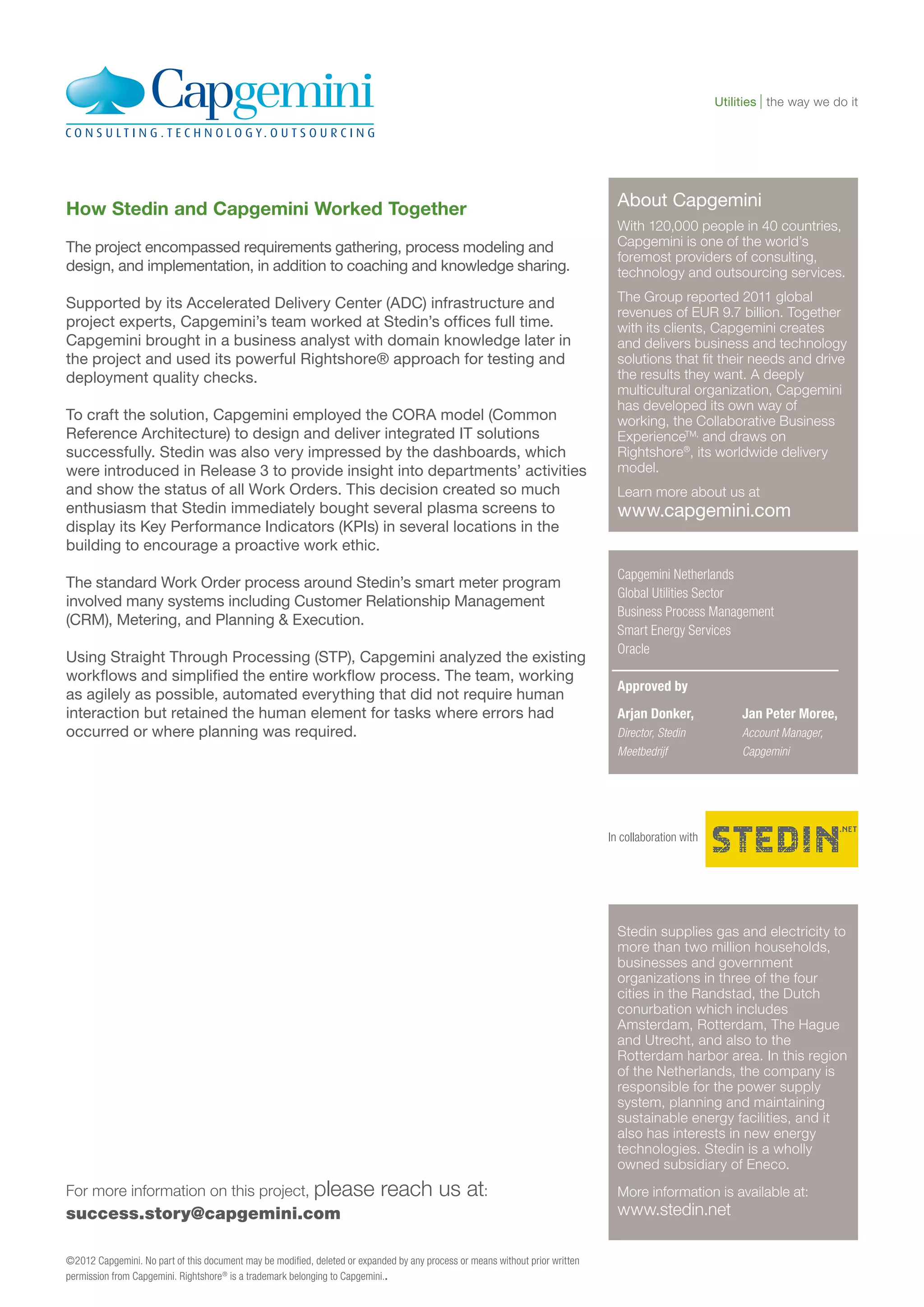 Stedin: Simplifying Work Order Management for a smart meter rollout | PDF