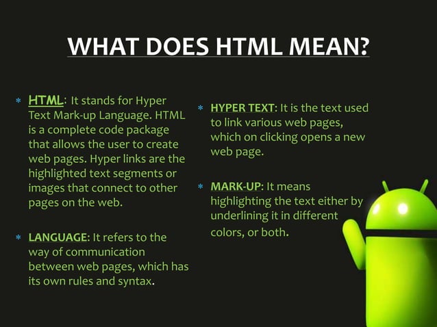 Shashank PPT based on HTML | PPT