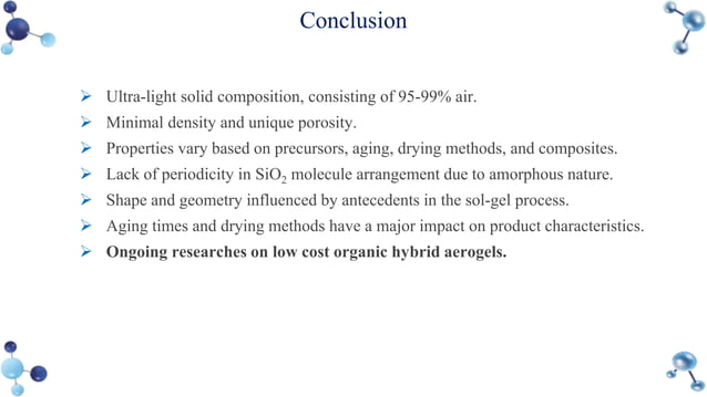 A Comprehensive Review on Silica Aerogel | PPTX | Chemistry | Science