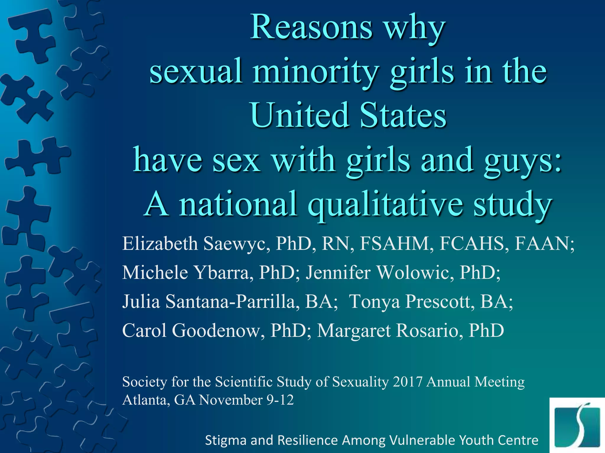 Reasons why sexual minority girls in the United States have sex with ...