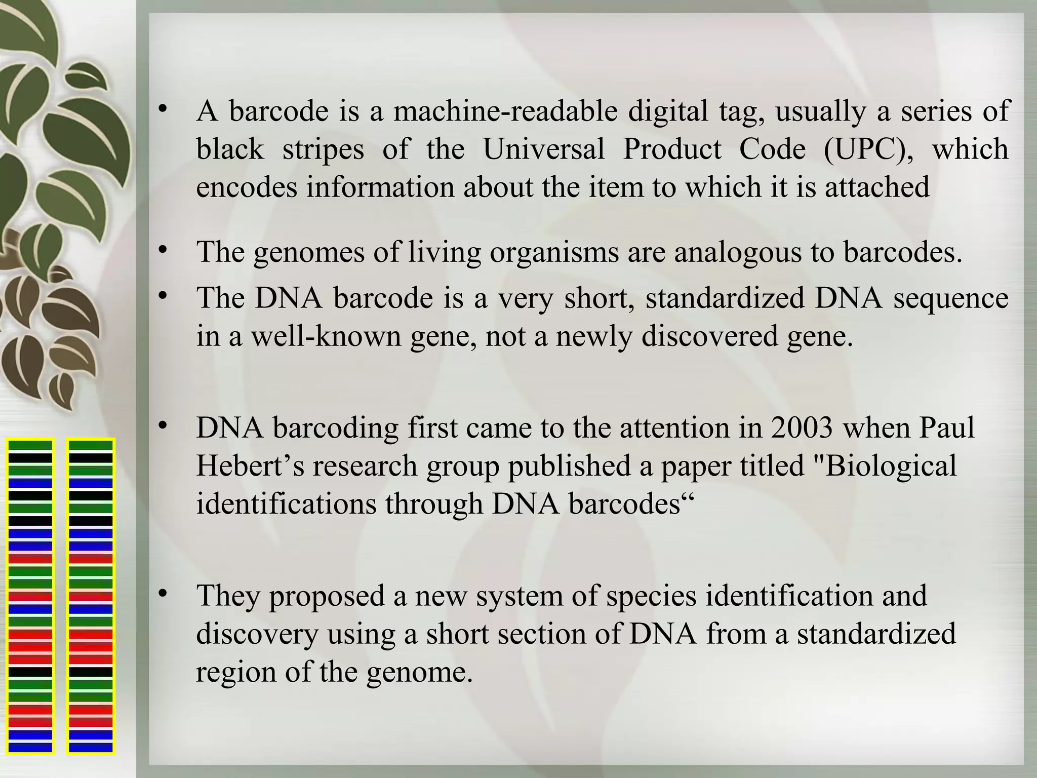 Use of DNA Barcoding in Insect Taxonomy | PPT