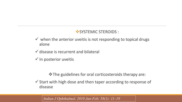 Uveitis: Workup and Management | PPTX | Eye and Vision Conditions ...